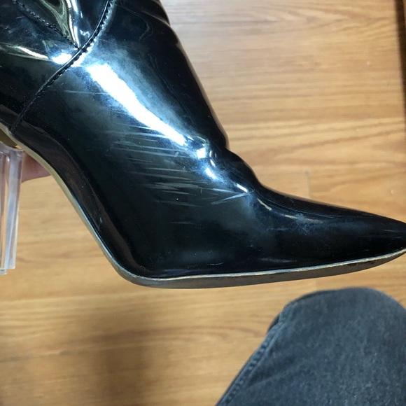 Shoes | Latex Rubber Boots With Clear Plastic Heel | Poshmark